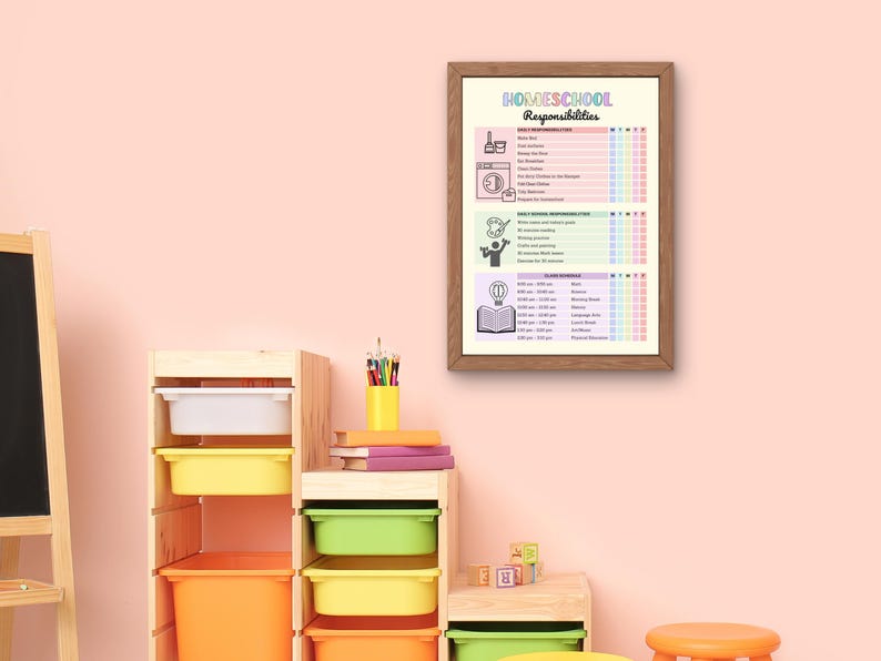 Kids Homeschool Responsibilities Chart, Kids Homeschool Chore Chart ...