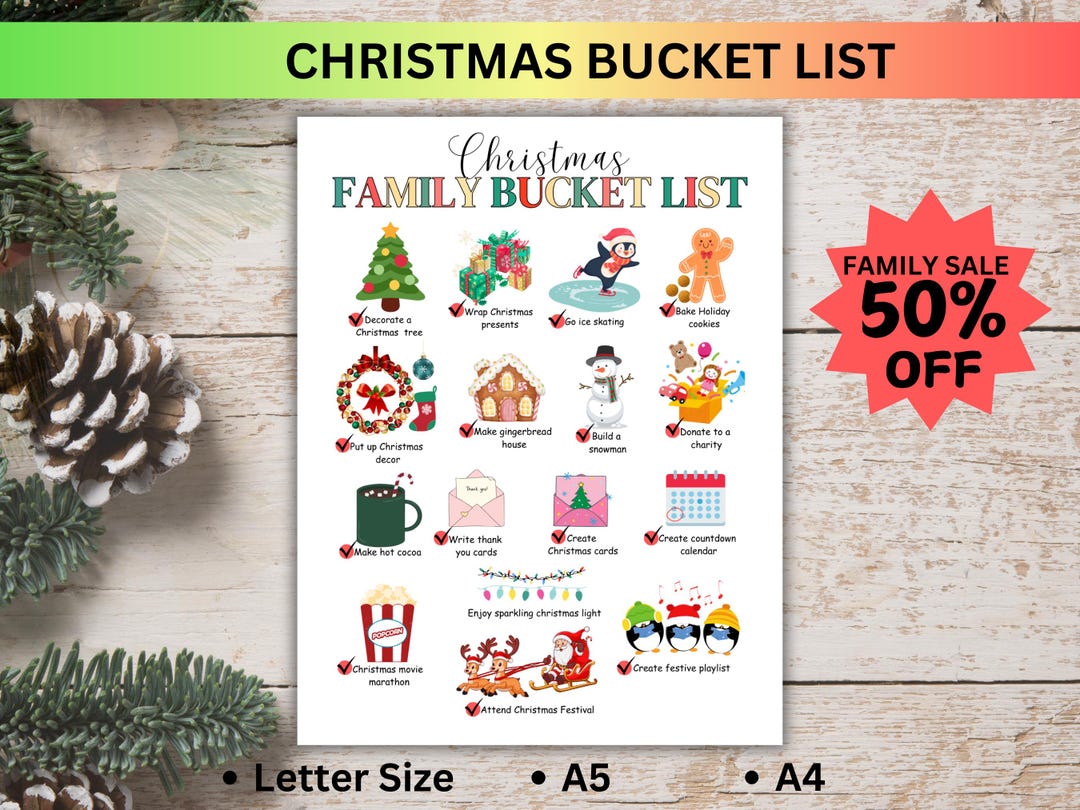 Christmas Bucket List, Christmas Checklist, Holiday Bucket List, Family ...