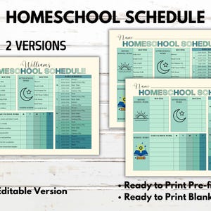 Kids Homeschool Schedule, Kids Homeschool Planner, Homeschool Daily ...