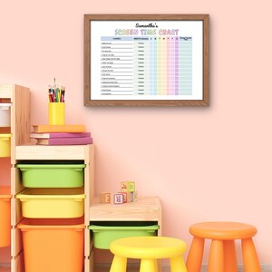 Editable Screentime Chart for Kids, Kids Screentime Tracker, Kids ...