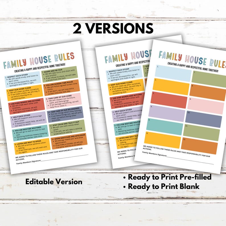 Family House Rules Chart, Household Rules Chart, Family Values, Family ...