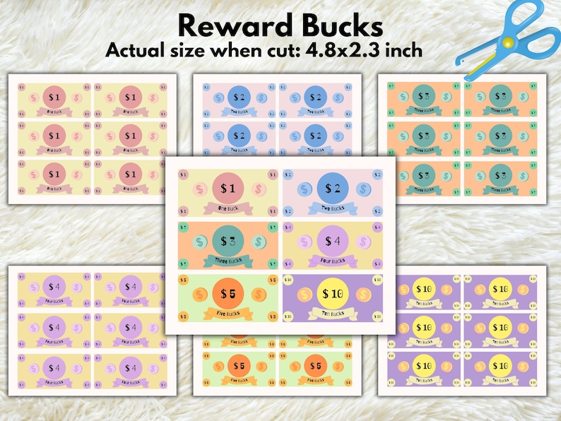 Editable Kids Reward Bucks Chore Chart: Printable Incentive System ...