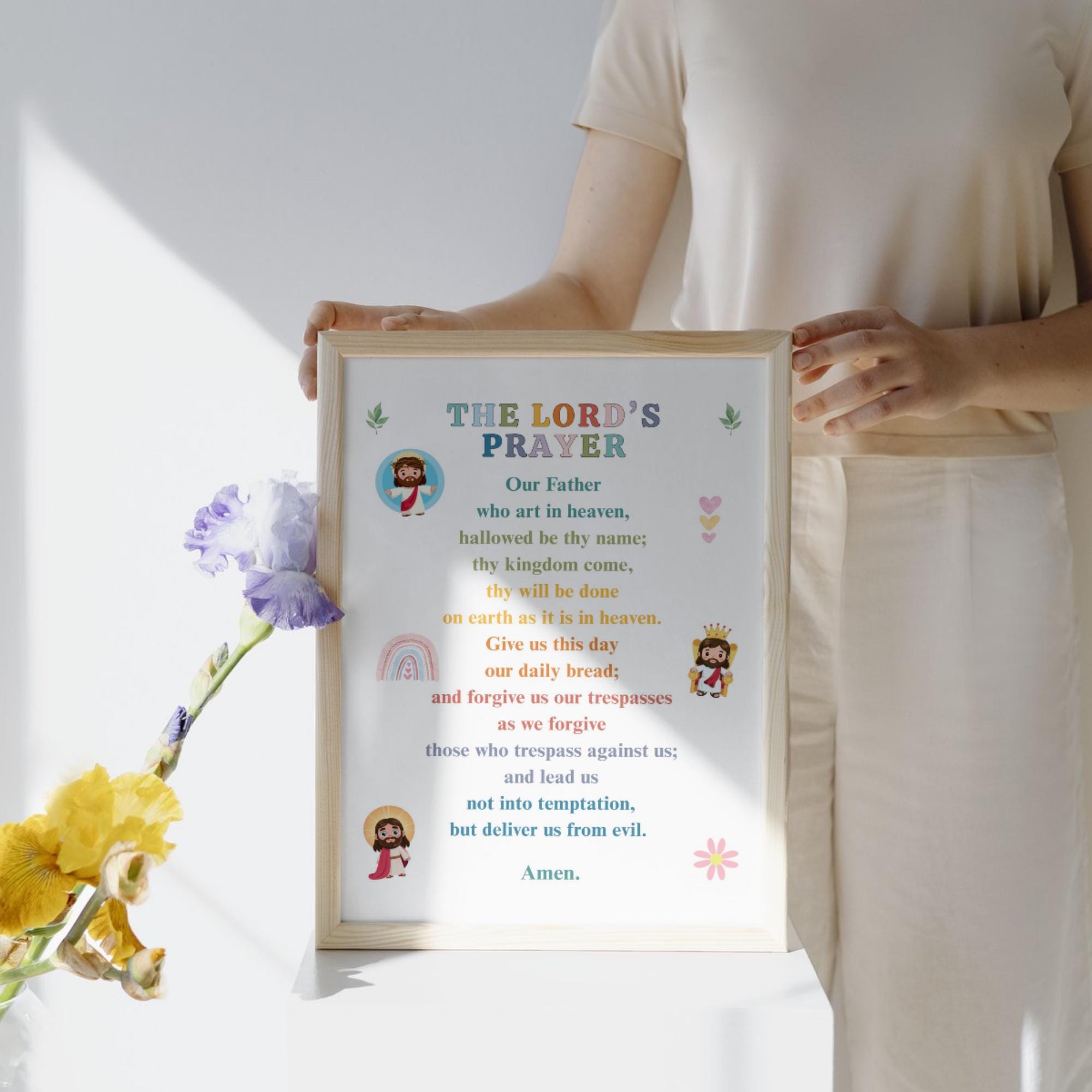 The Lord's Prayer Printable Poster, Religious Classroom Poster, Sunday ...