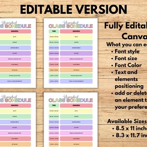 Editable Homeschool Schedule: Multiple Kids Planner (canva Template ...