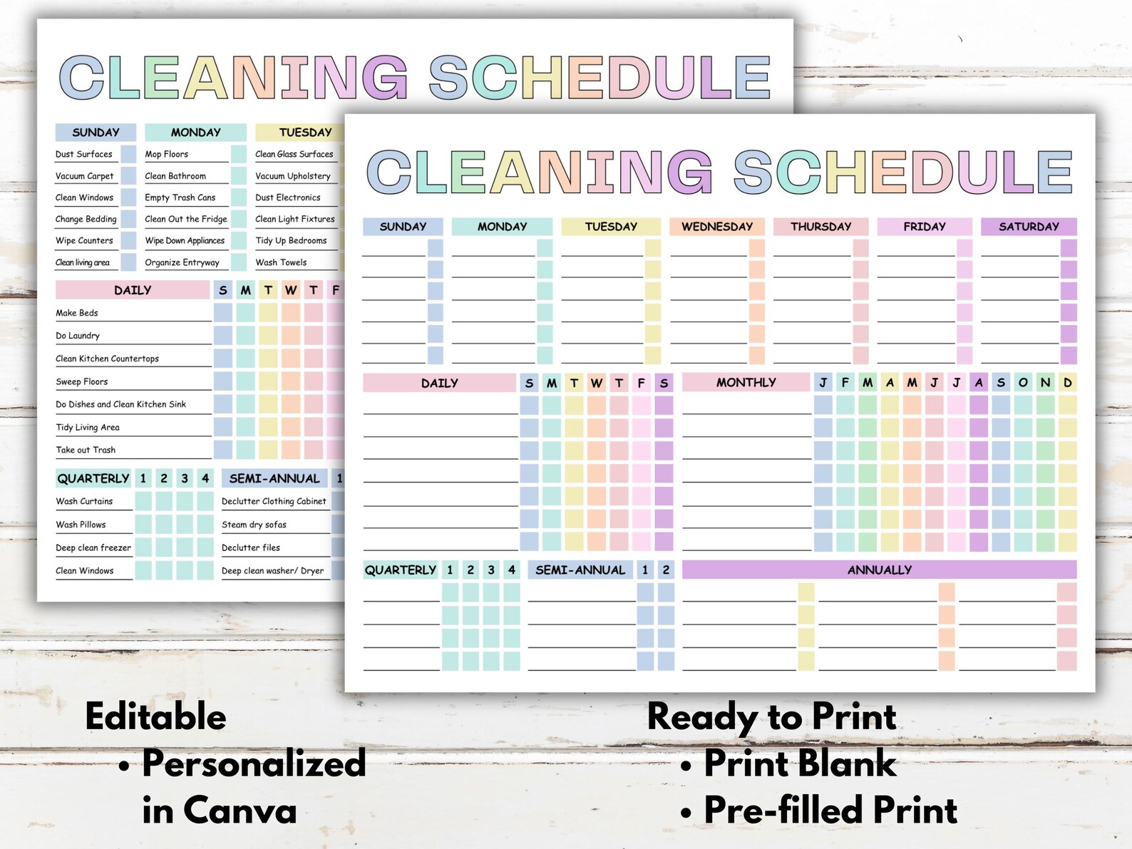 Editable ADHD Cleaning Schedule: Printable Checklist & Planner (canva ...