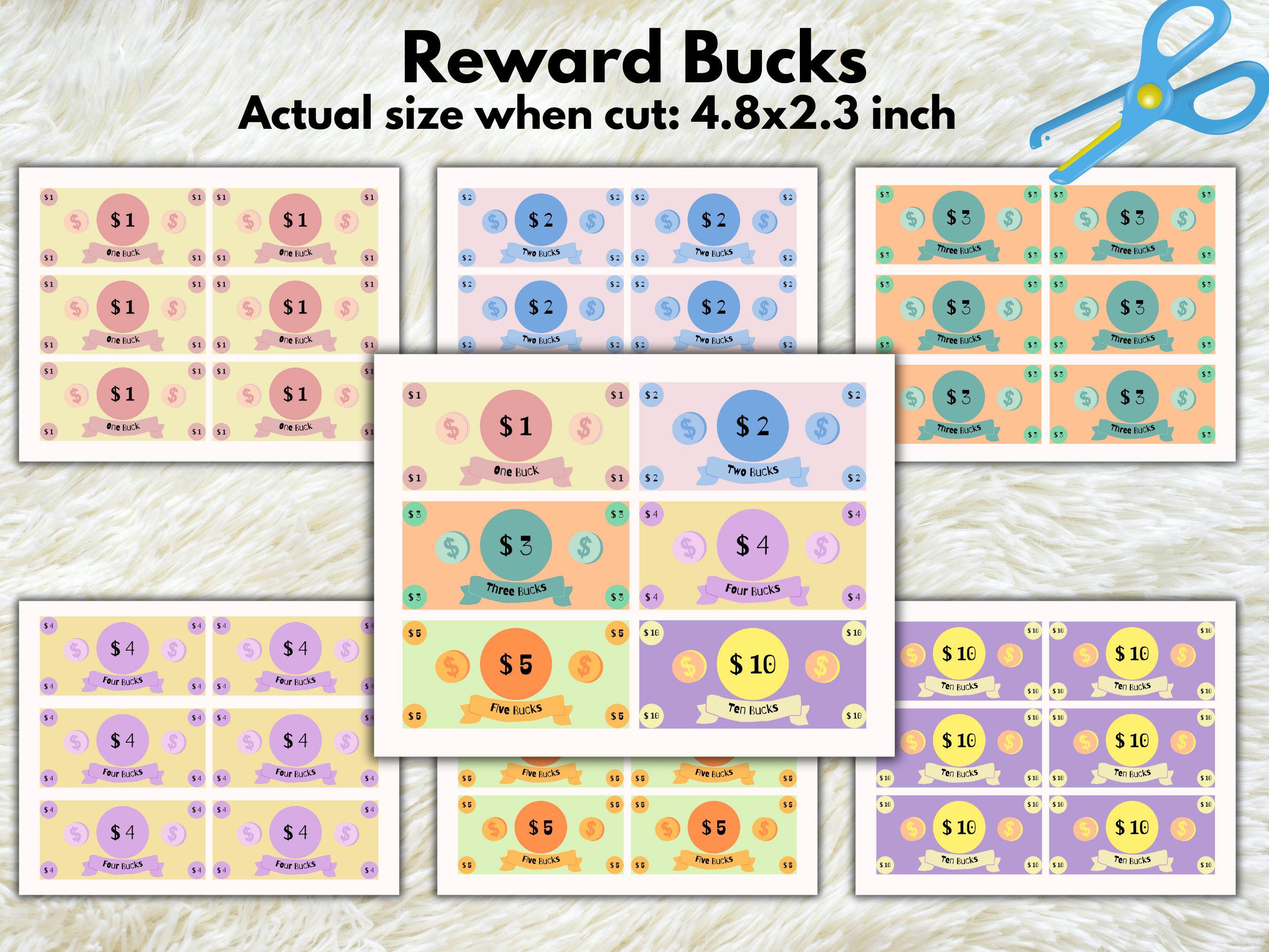Editable Kids Reward Bucks, Mom Bucks, Kids Chore Chart, Kids Task ...
