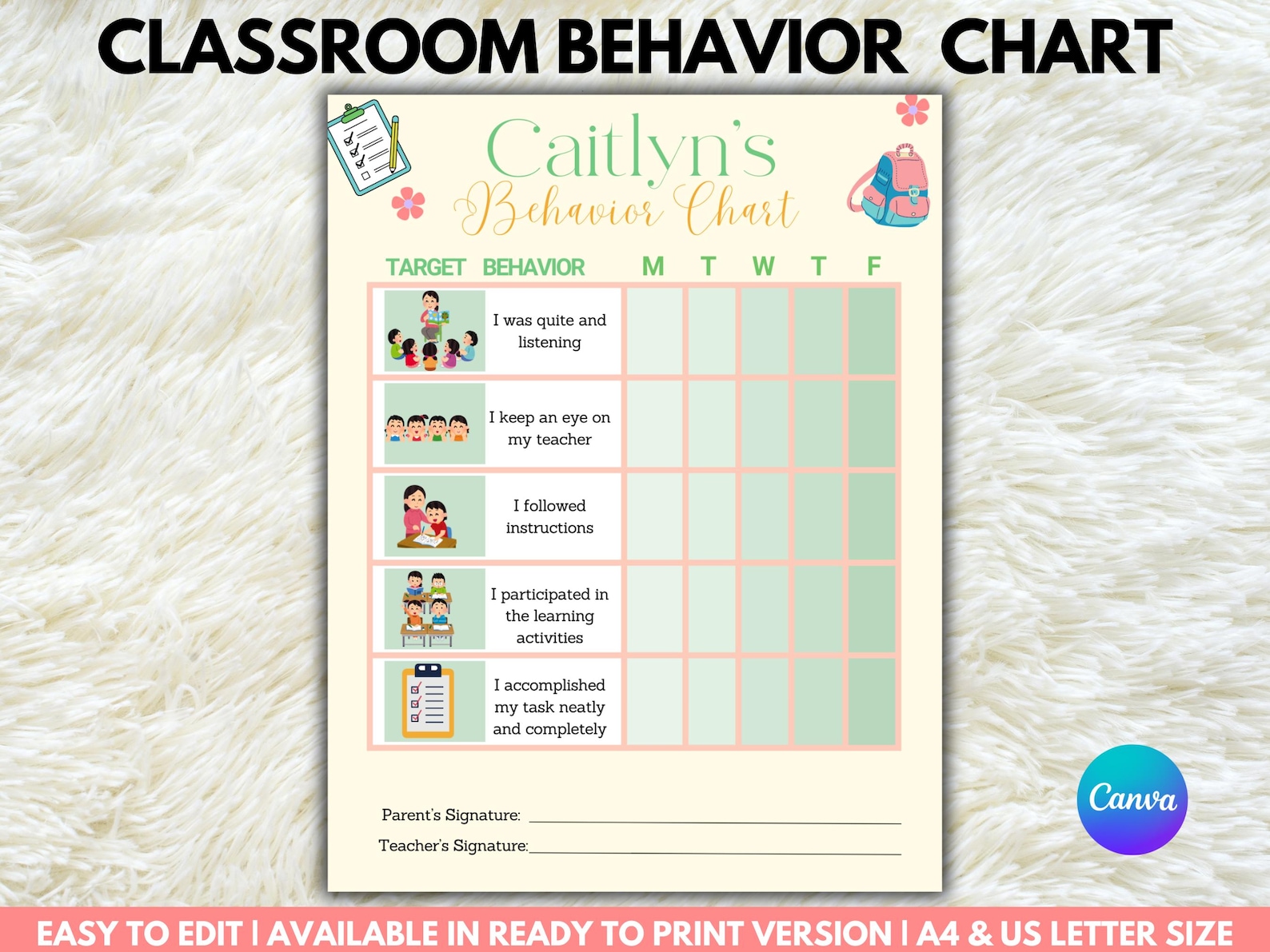 Visual Behavior Chart, Homeschool Behavior Chart for Kids, Kids ...