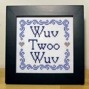 DIY Wuv Twoo Wuv - .pdf Original Cross Stitch Pattern - Instant ...