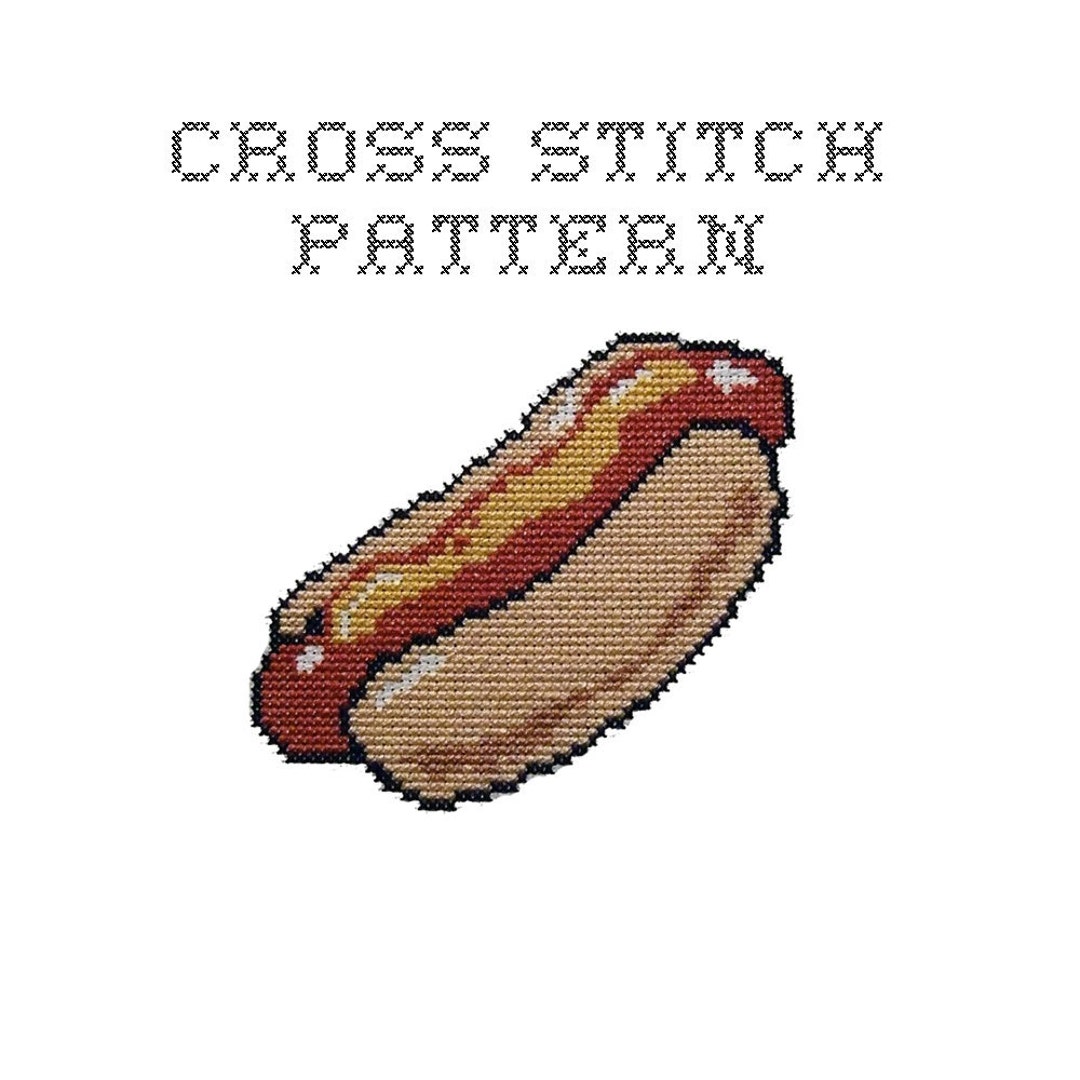 DIY Hot Dog - .pdf Original Cross Stitch Pattern - Instant Download - Etsy