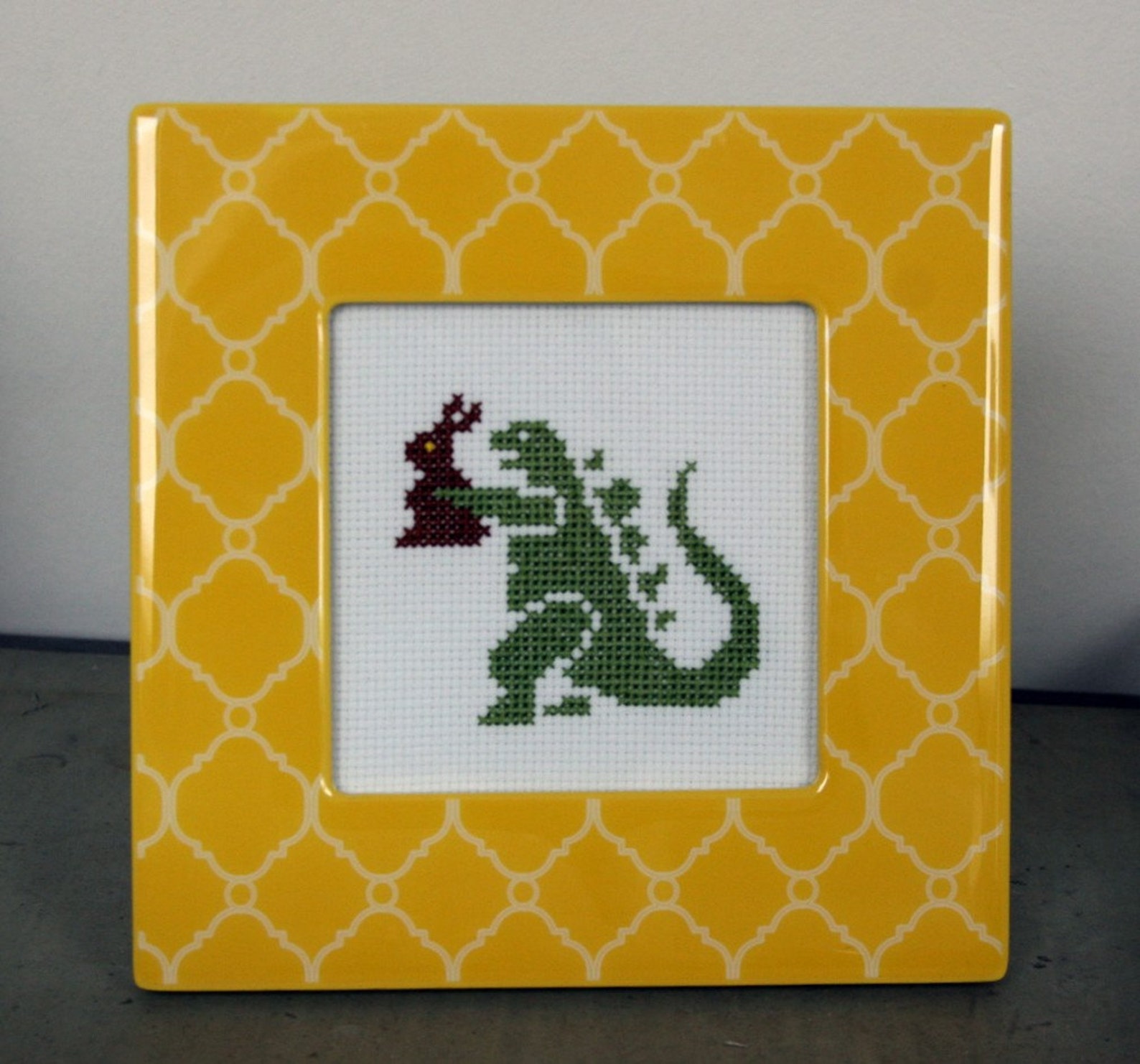 DIY Godzilla With a Chocolate Easter Bunny - .pdf Original Cross Stitch ...