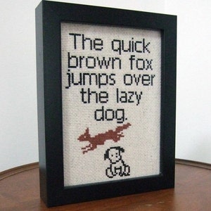 DIY Quick Brown Fox Pangram - .pdf Original Cross Stitch Pattern ...