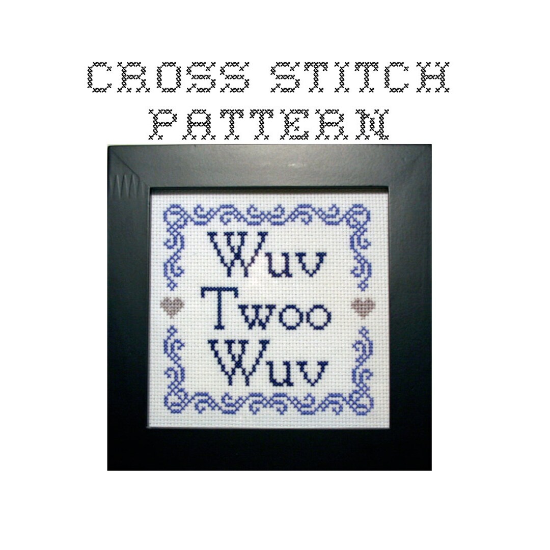 DIY Wuv Twoo Wuv - .pdf Original Cross Stitch Pattern - Instant ...