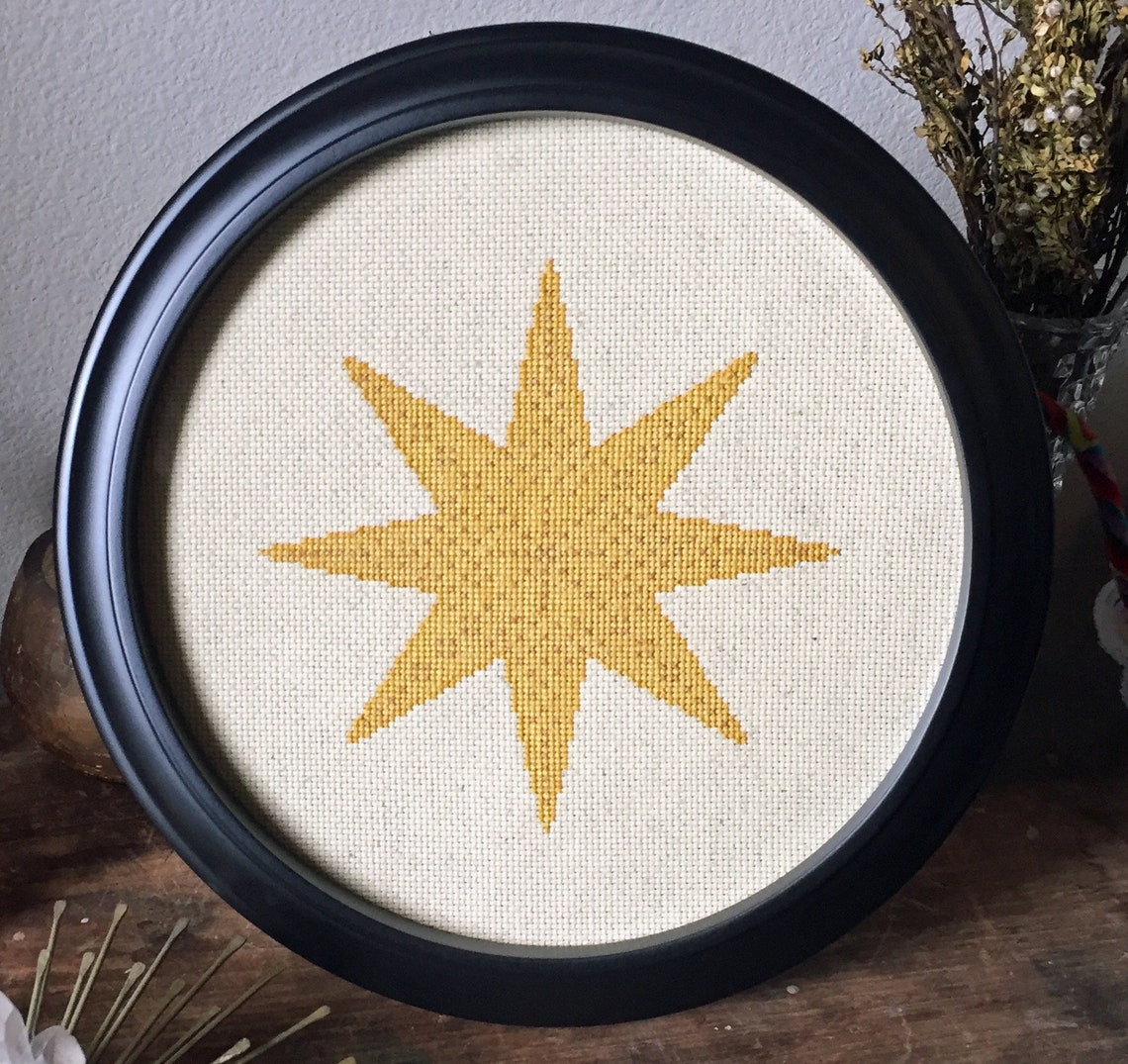 DIY Eight Pointed Star .pdf Original Cross Stitch Pattern - Etsy