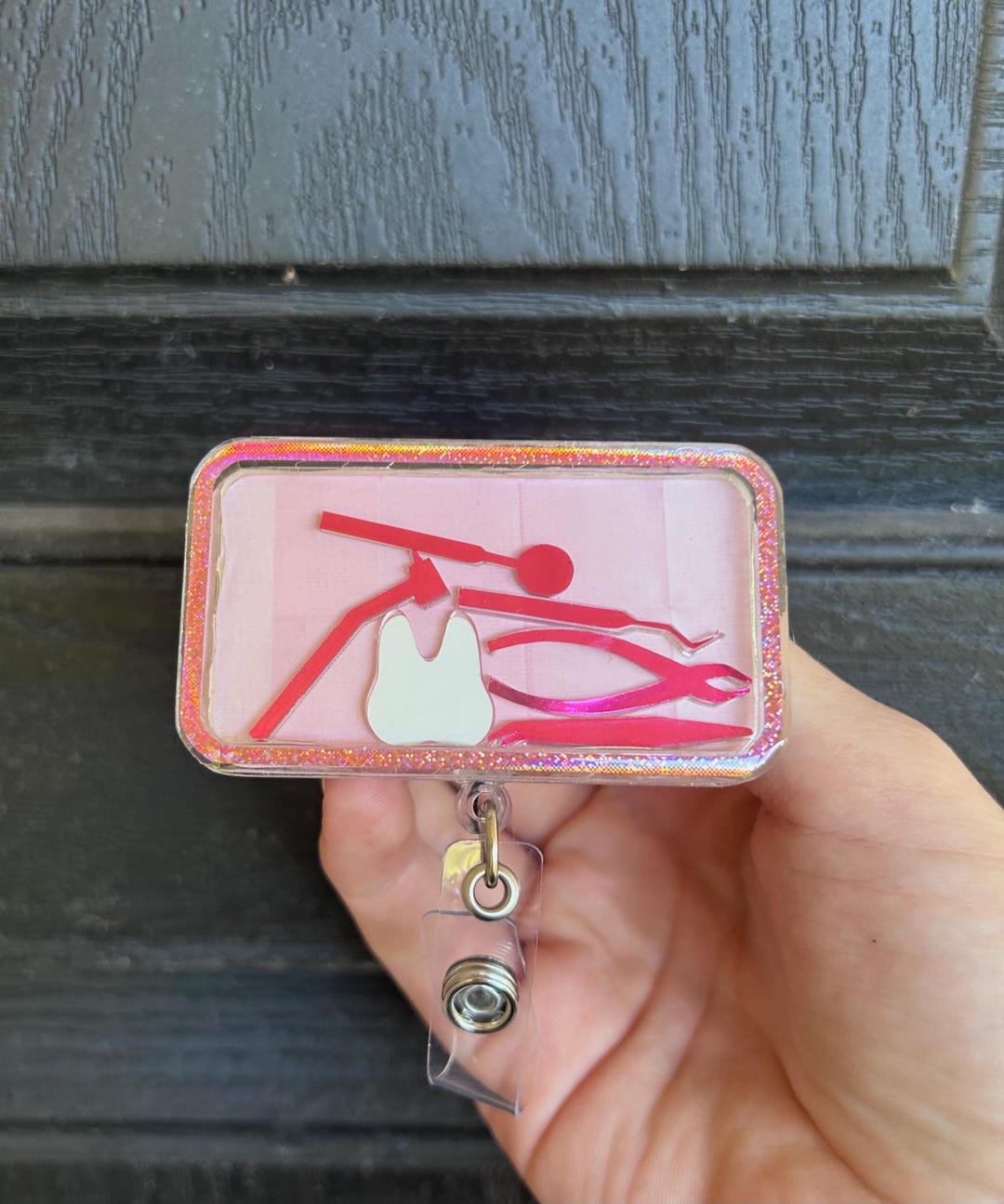 Dental Tray Wisdom Tooth Badge Reel Dental Badge Reel Dry Shaker Badge ...