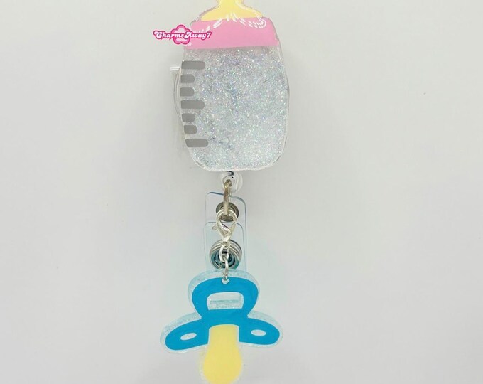 Labor and Delivery Baby Bottle Badge Reel – Cute Practical ID Holder ...