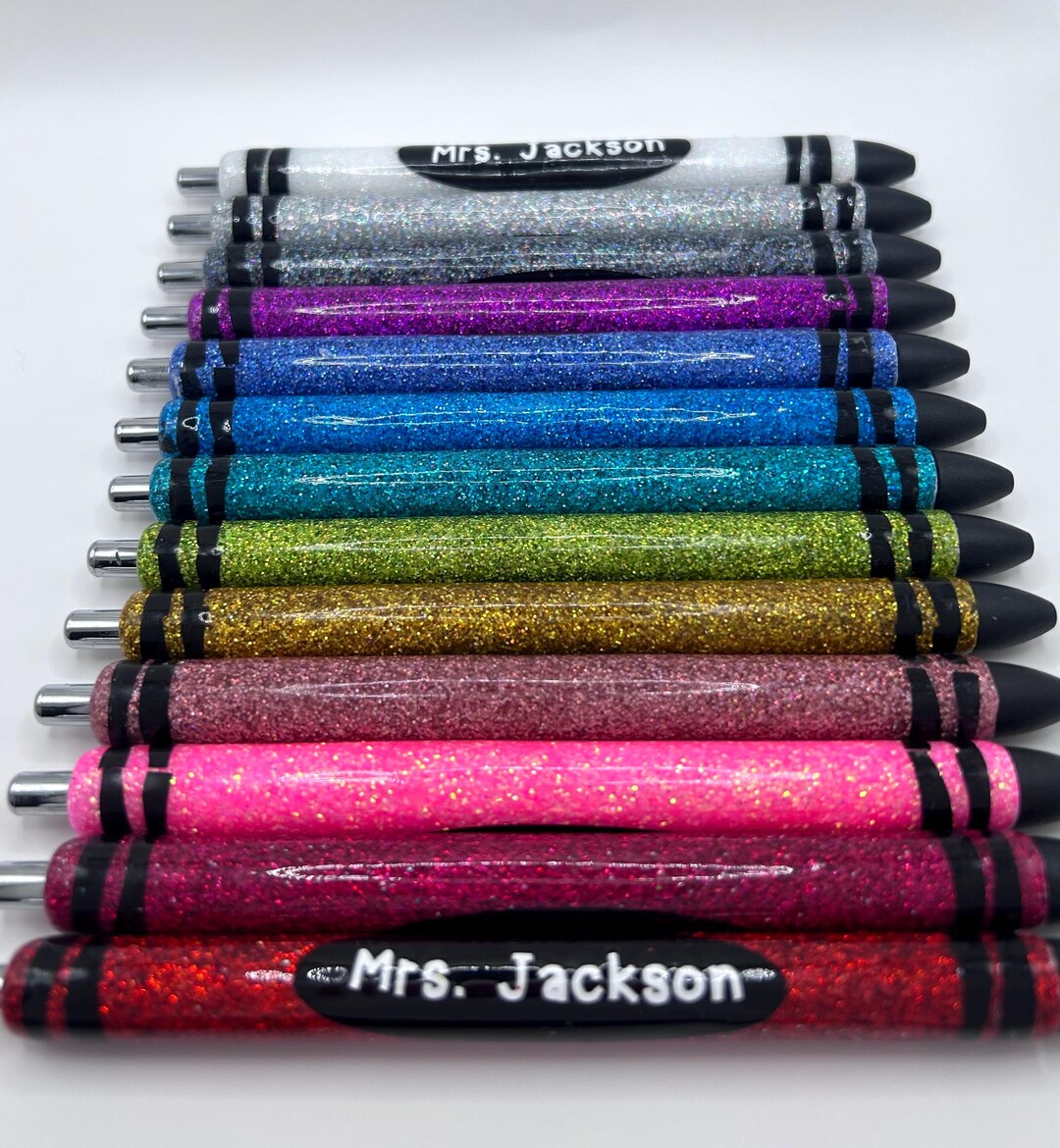 Customized Crayon Teacher Pens – Personalized Glitter Pen - Glitter ...