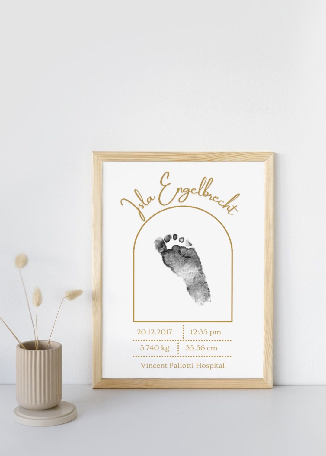 Baby Footprint Handprint Birth Sign, Labor and Delivery Hospital Birth ...