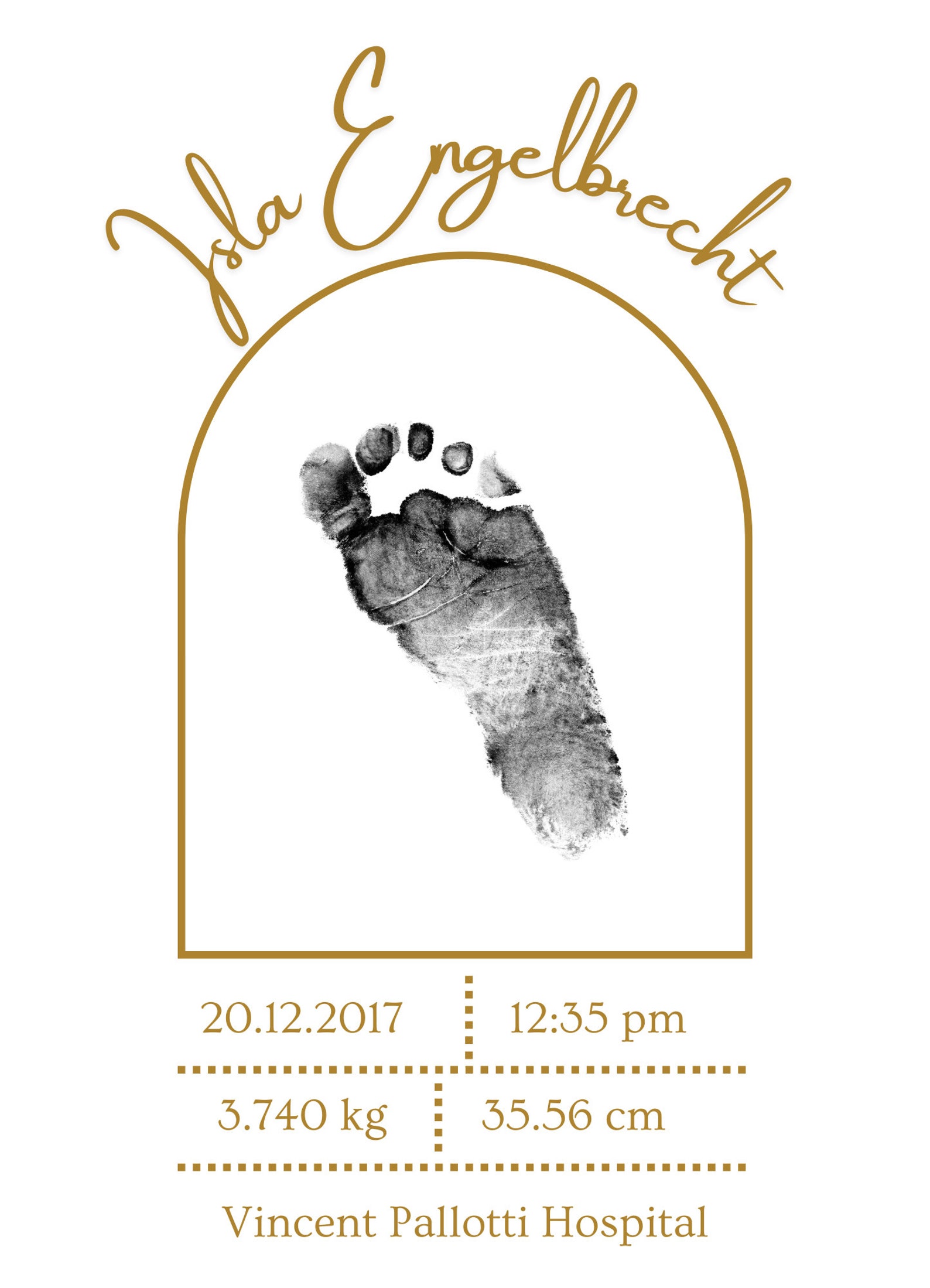 Baby Footprint Handprint Birth Sign, Labor and Delivery Hospital Birth ...