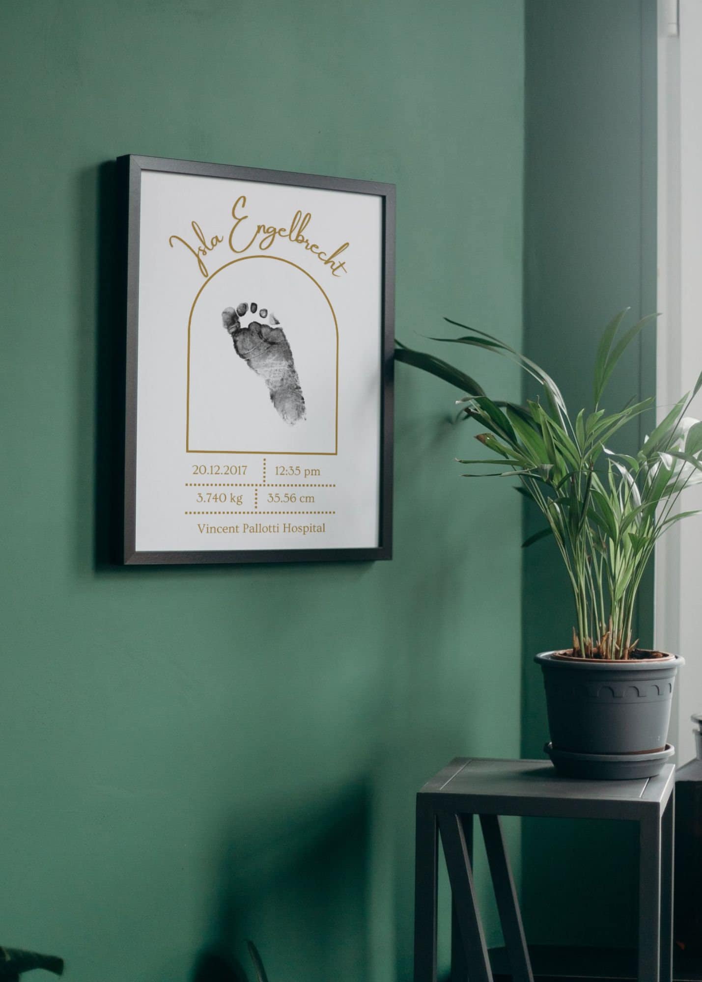 Baby Footprint Handprint Birth Sign, Labor and Delivery Hospital Birth ...