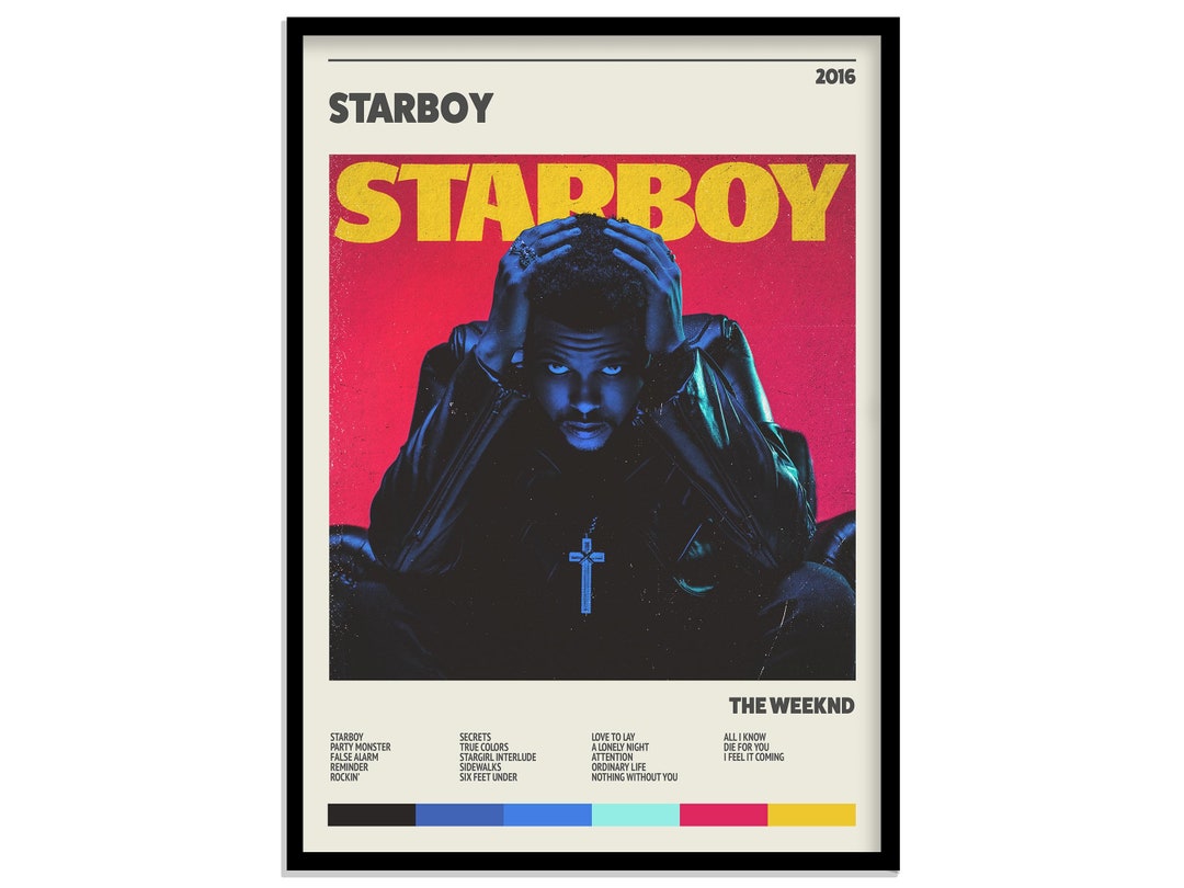 The Weeknd Starboy Retro Music Poster Print Frame Not Included - Etsy