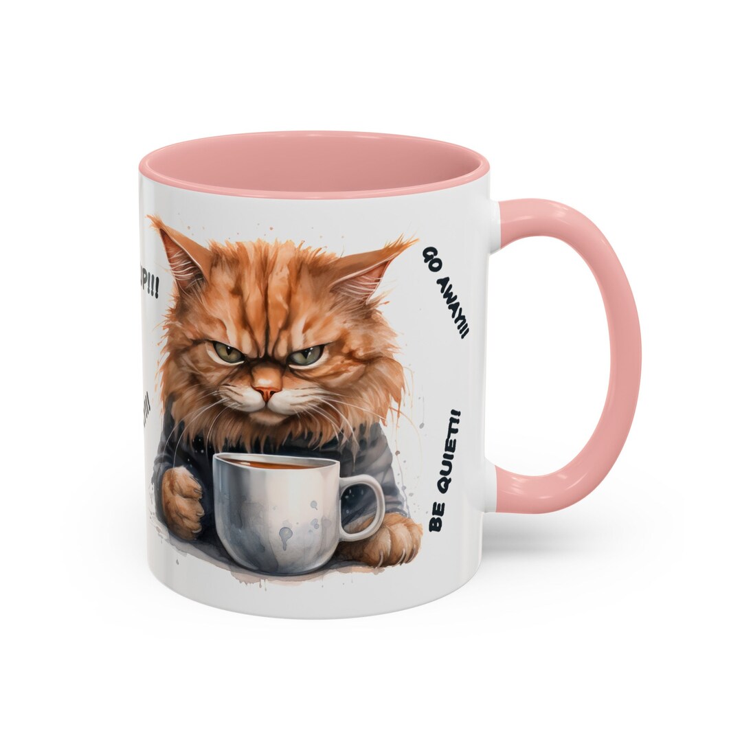 Cat Mom and Dad Gifts, Go Away, Shup Up, Be Quiet, Cat Mugs Funny ...