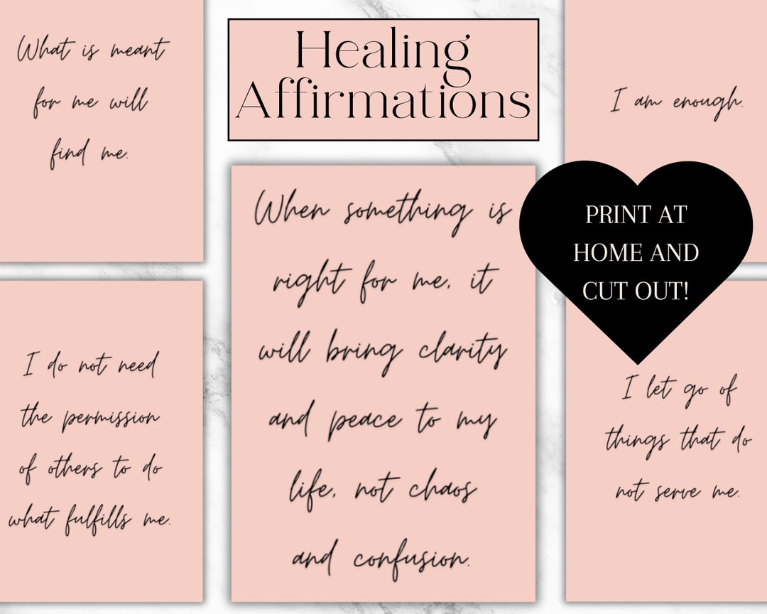 90 Printable Positive Affirmation Cards for Cutting Out, Daily Healing ...