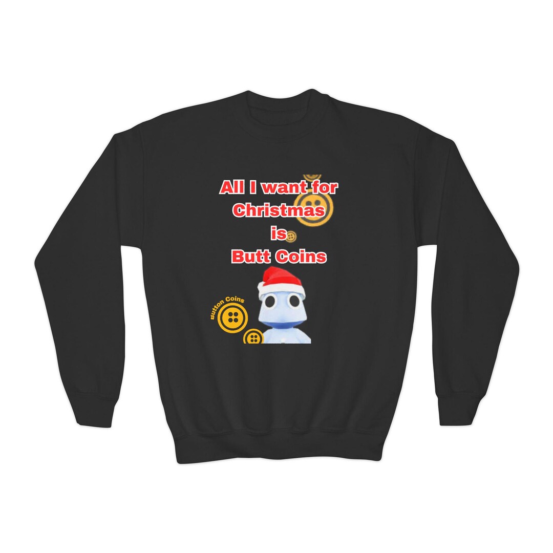 Yeeps Hide and Seek Christmas-button Coins Youth Crewneck Sweatshirt - Etsy