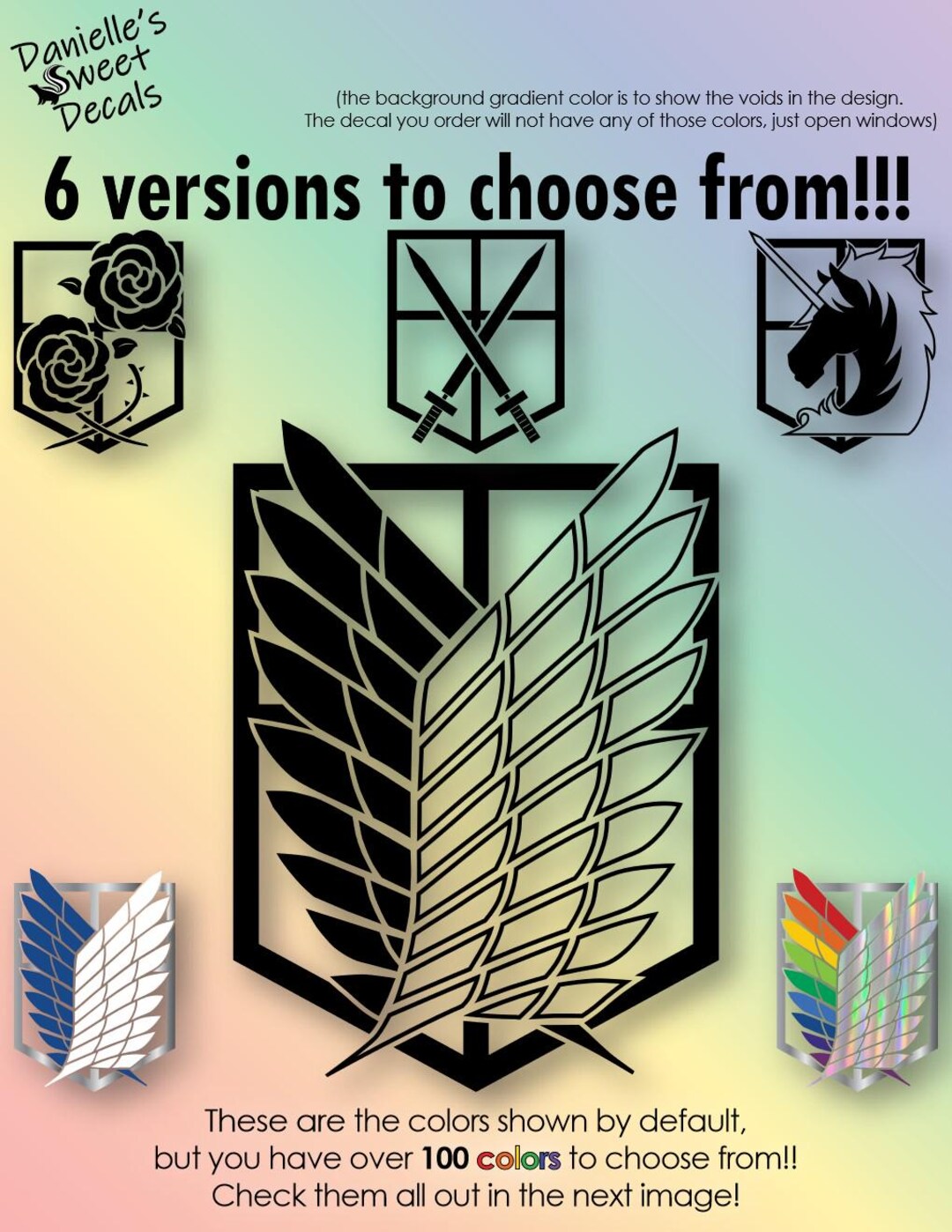 Regiment Emblem Decals: Survey Corps, Trainee Corps, Military Police ...