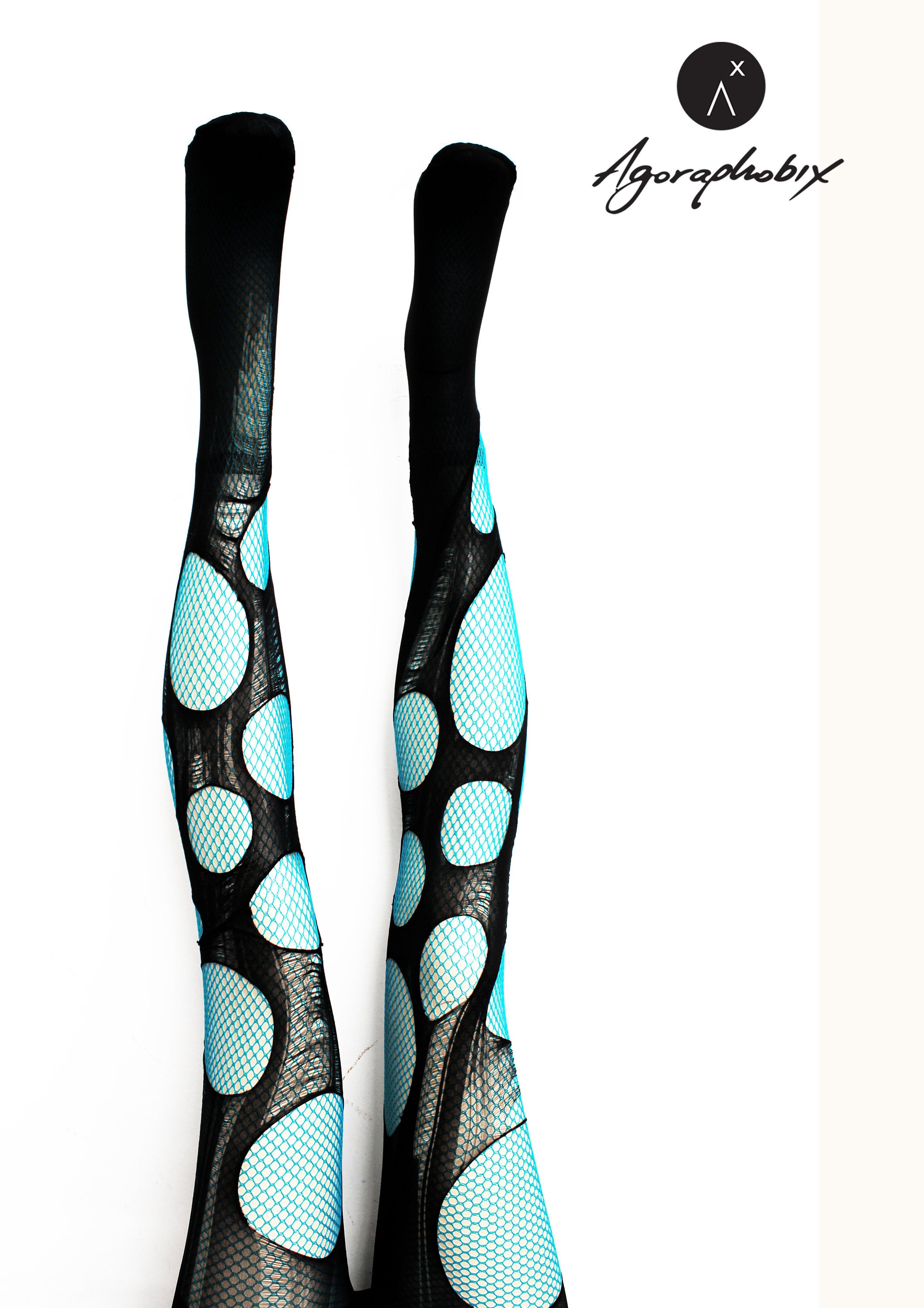 Turquoise ripped tights fishnet tights distressed leggings | Etsy
