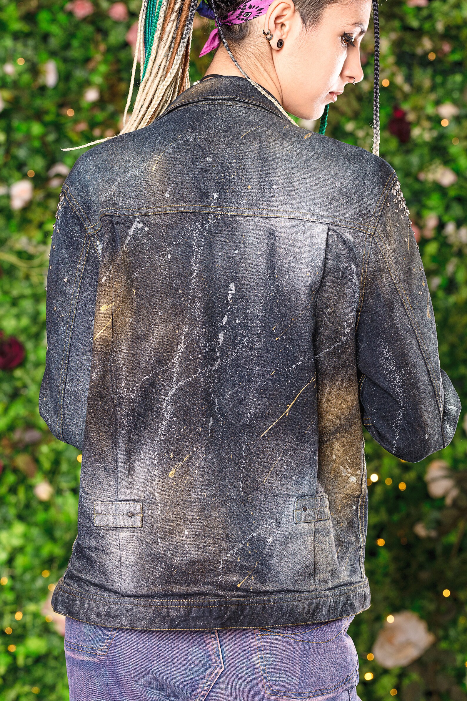 Dark Space Studded Hand Painted Jacket Galaxy Jacket Custom | Etsy