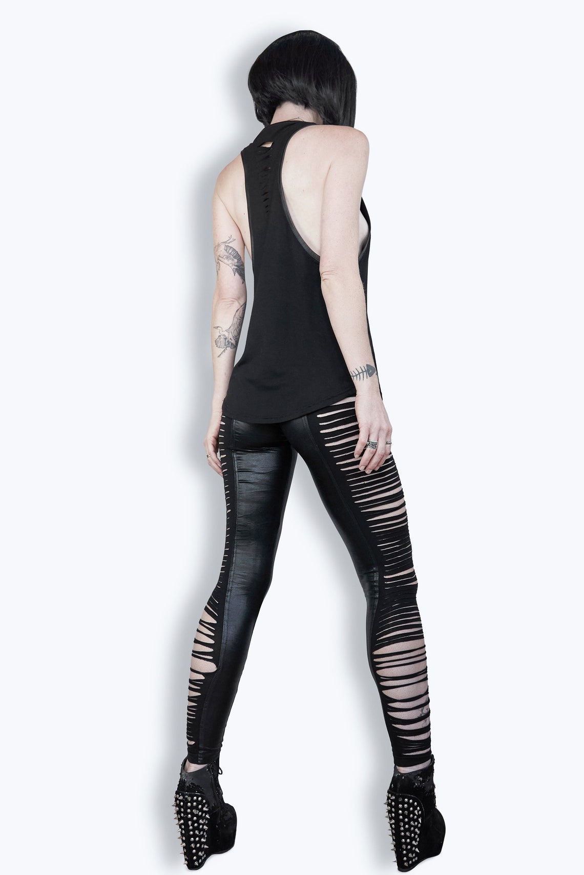 Slashed N Cut Leggings High Waisted Leggings| Sexy Leggings Halloween ...