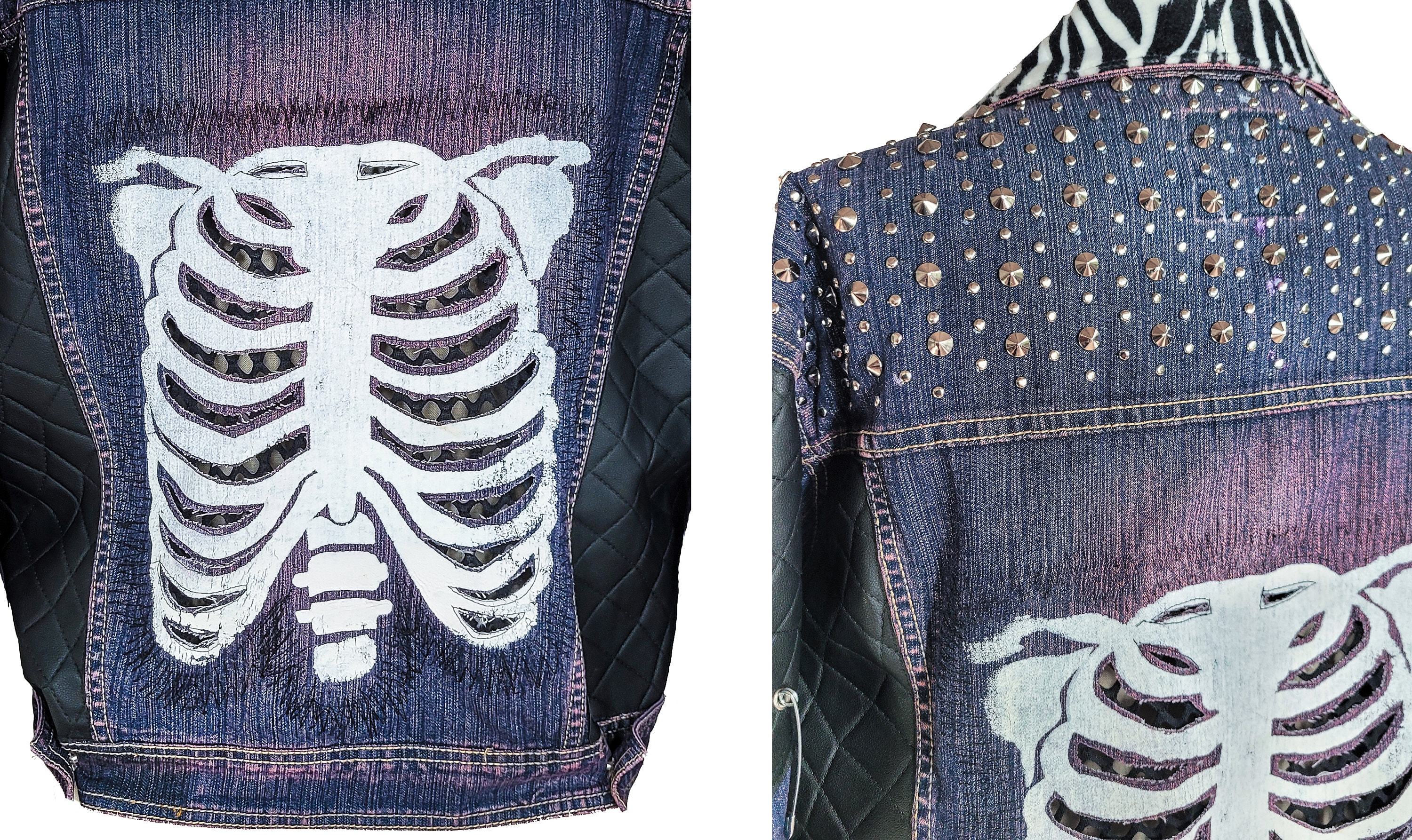 Skeleton Jacket Battle Jacket Goth Jacket Punk Jacket Custom Jean ...