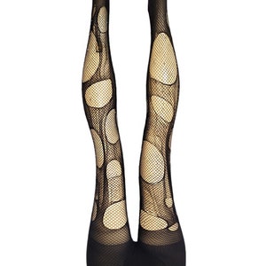 Rhinestone Fishnet Ripped Tights Fishnet Tights Glitter Tights | Etsy