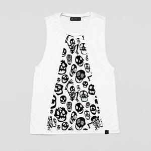 Unisex Horror Print Skull Top Goth Tank Top | Skull Print Biker Shirt ...