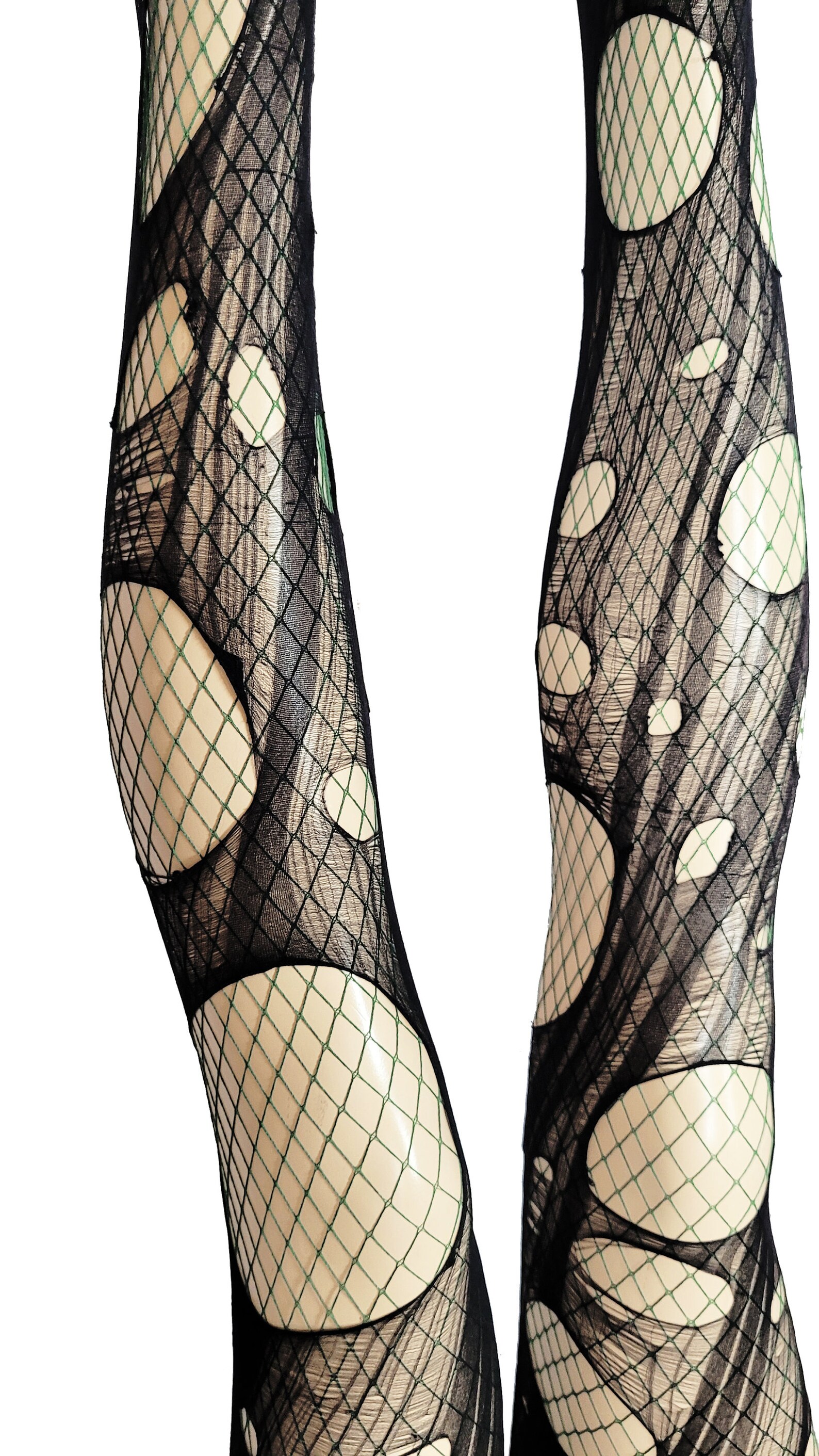 Forest Green Fishnets Ripped Tights Fishnet Tights Green - Etsy