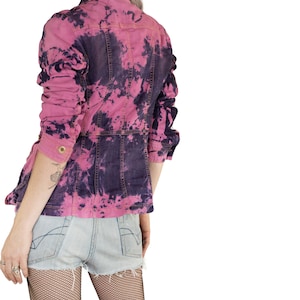 Flamingo Pink Denim Jacket Acid Wash Jacket Denim Blazer | 90s Jean ...