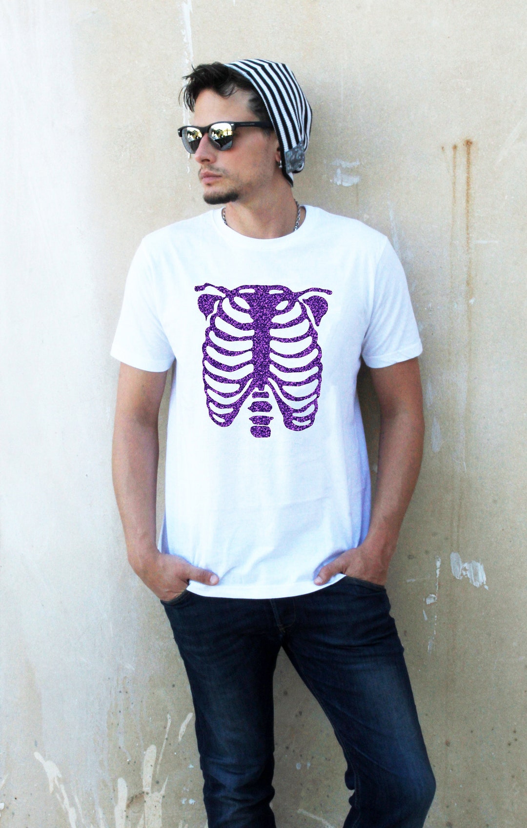 Handmade Ribcage Shirt Glitter Skeleton Shirt Skeleton Tshirt Goth ...