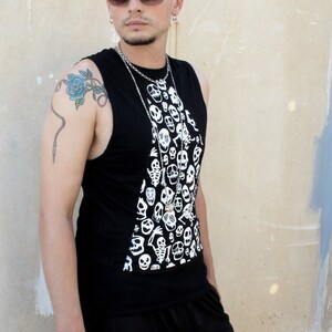 Skull Horror Print Goth Tank Top Womens Muscle Tank | Skull Print Biker ...