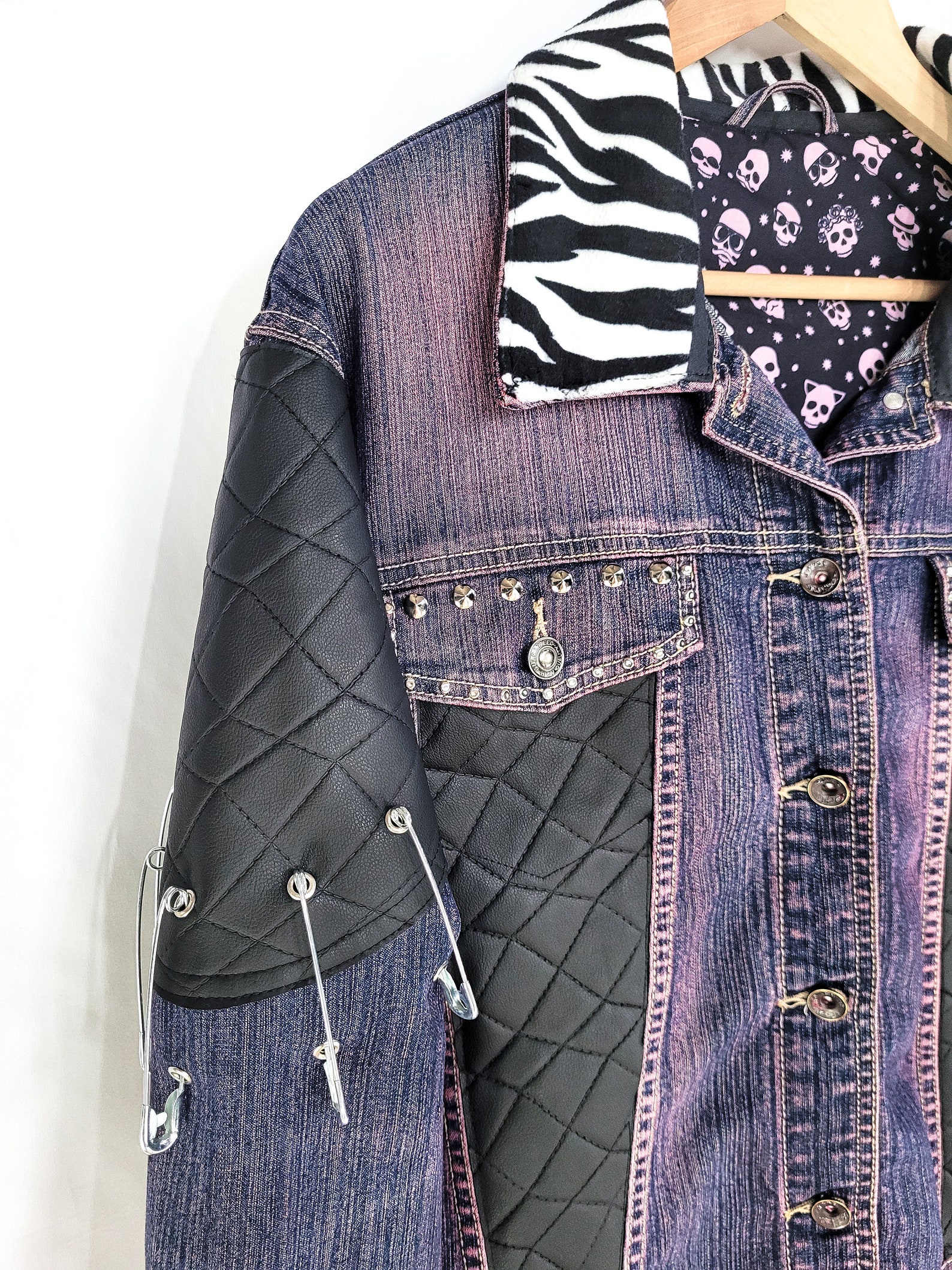 Skeleton Jacket Battle Jacket Goth Jacket Punk Jacket Custom Jean ...