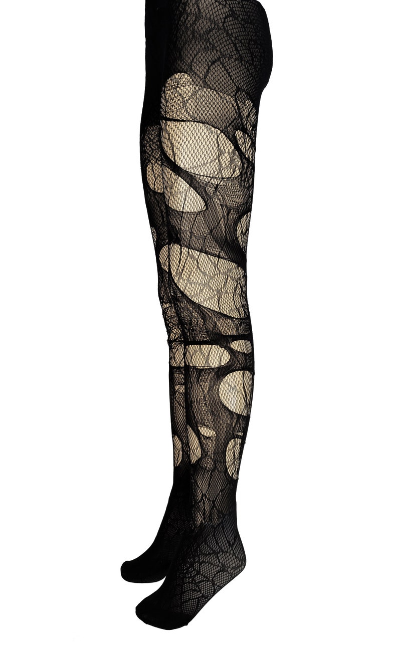 Spider Web Goth Tights Tattered & Torn Tights Fishnet Tights - Etsy
