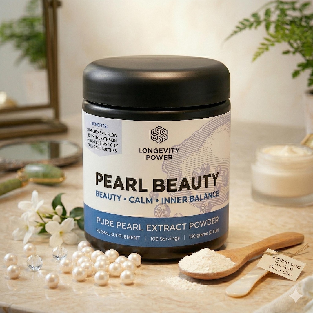 LONGEVITY POWER'S Pearl Beauty Powder: Dual Extract, Edible & Topical ...