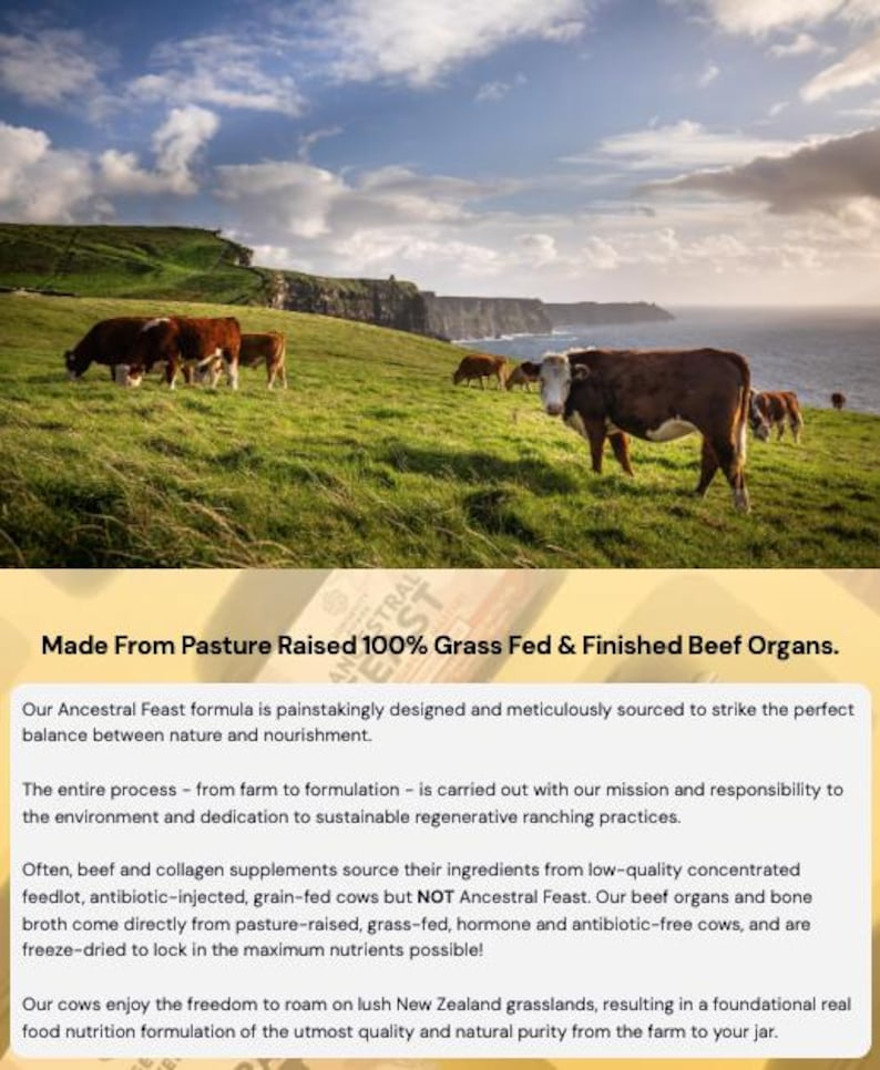 LONGEVITY POWER'S Ancestral Feast | Complete Beef Organ Complex Grass ...