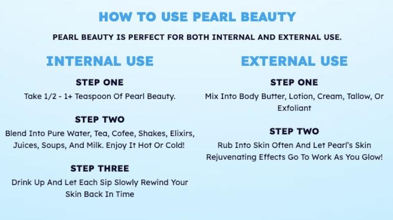 LONGEVITY POWER'S Pearl Beauty Powder: Dual Extract, Edible & Topical ...