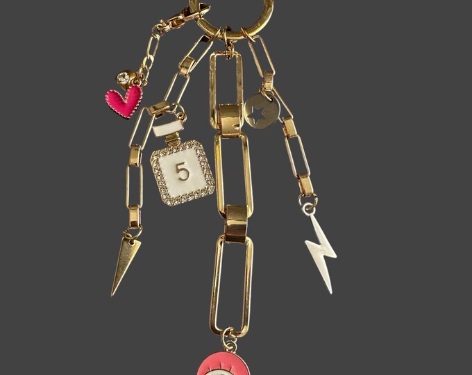 Purse Charm-gold Chunky Boxy Chain With Charms to Dress up Your Bag ...