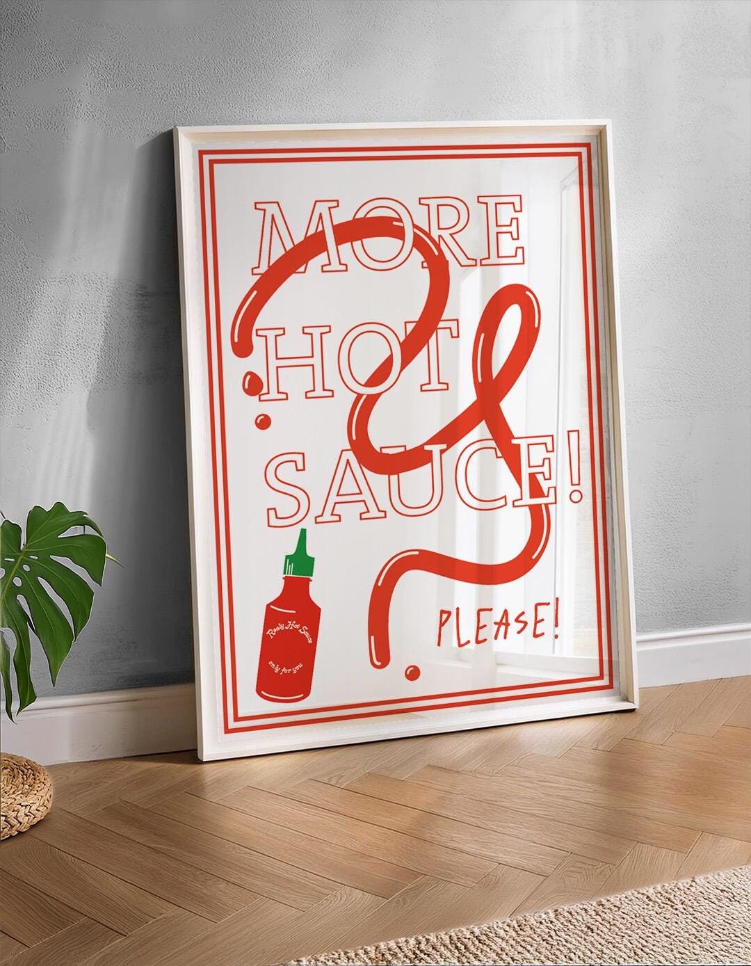 More Hot Sauce, Please: Typography Poster With Illustration Note. Hot ...