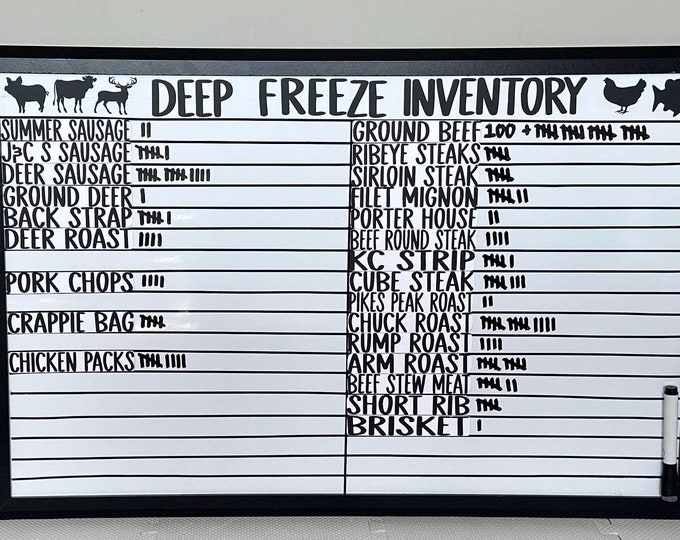 Deep Freezer/refrigerator Inventory Dry Erase Board With Magnetic ...