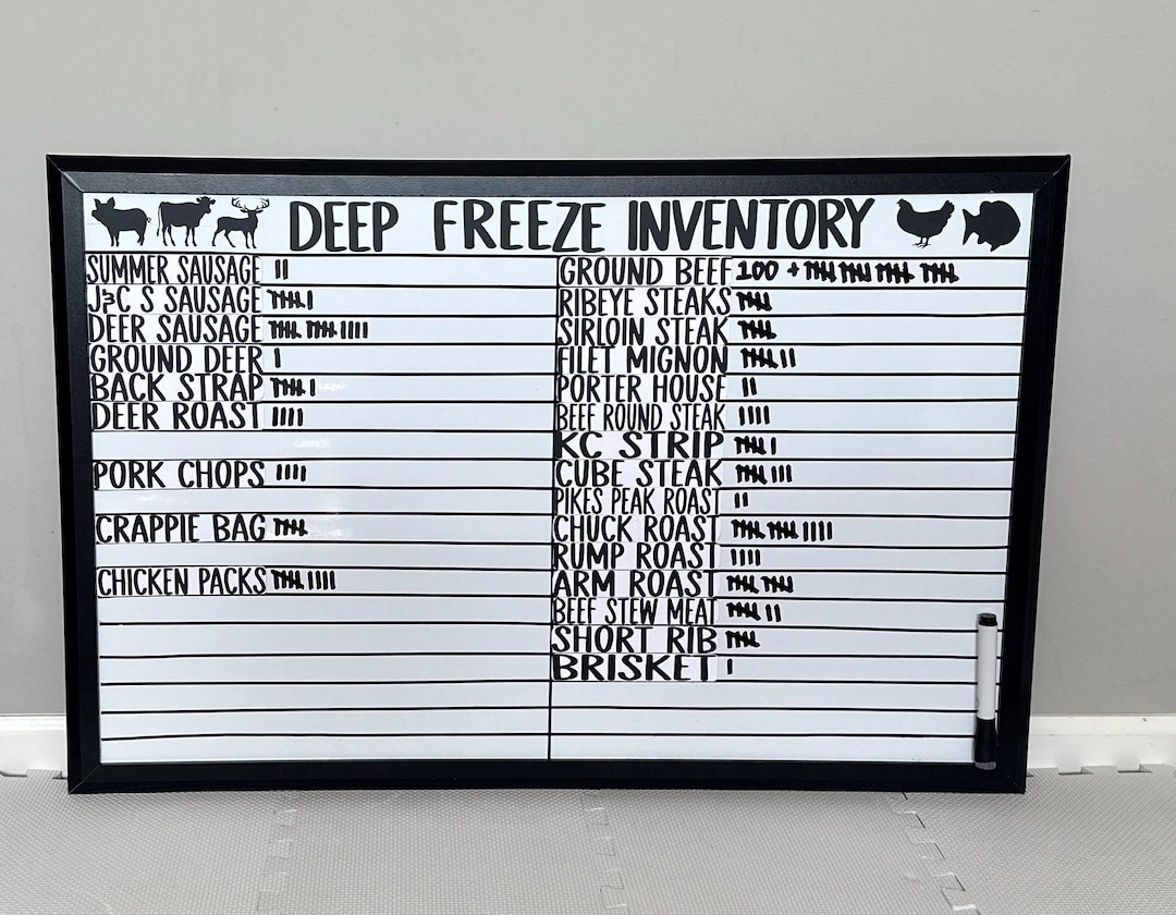 Deep Freezer/refrigerator Inventory Dry Erase Board With Magnetic ...