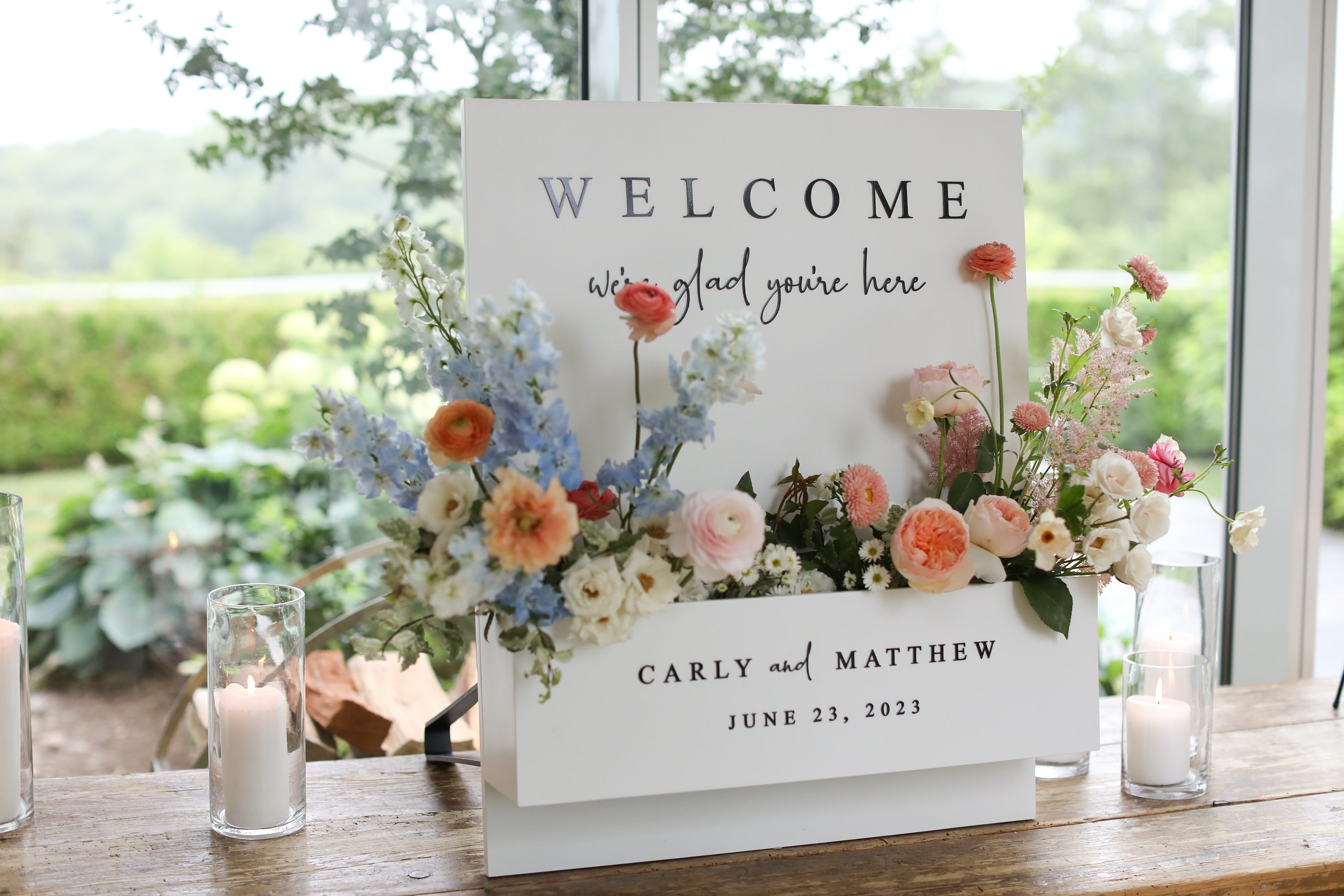 Premium Handcrafted Sign With Waterproof Flower Box for Wedding or ...