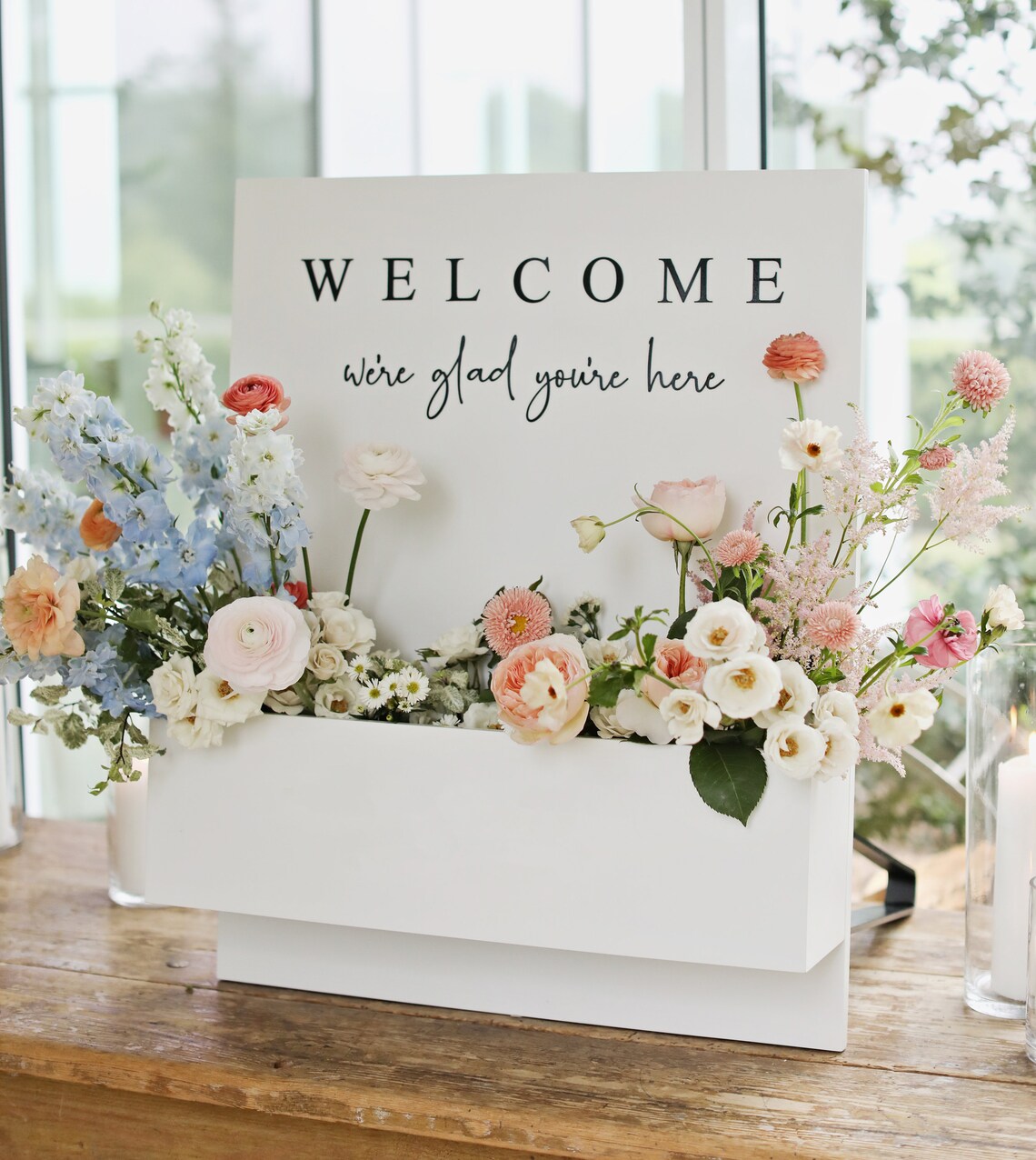 Premium Handcrafted Sign With Waterproof Flower Box for Wedding or ...