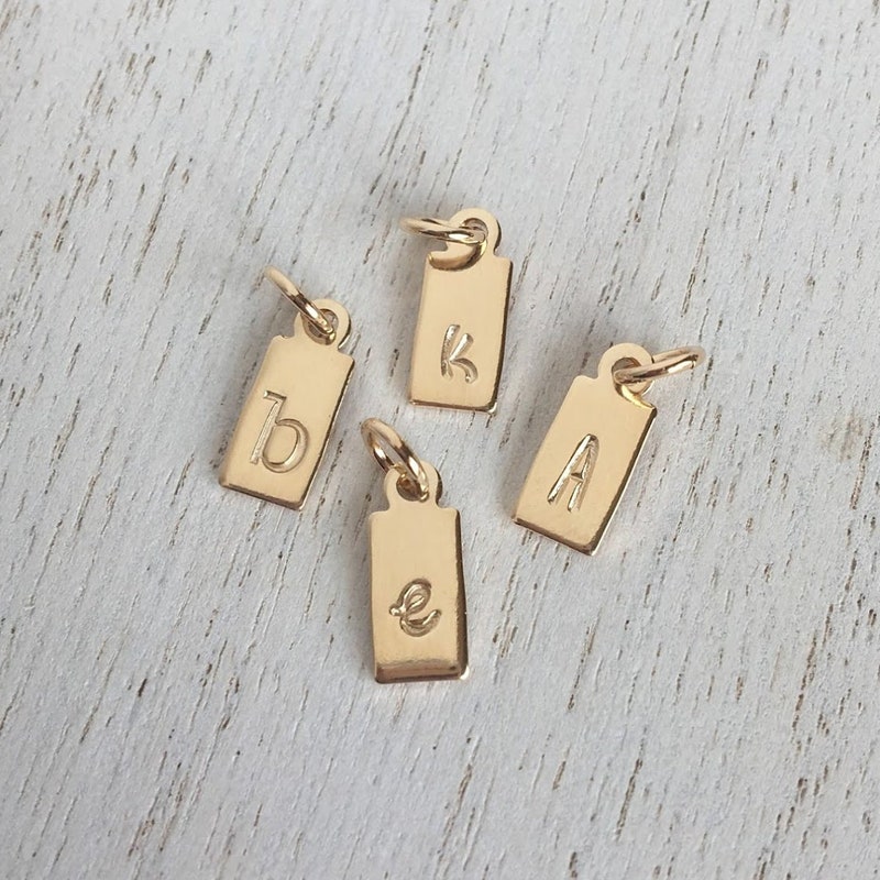 Gold Initial Charm - Etsy